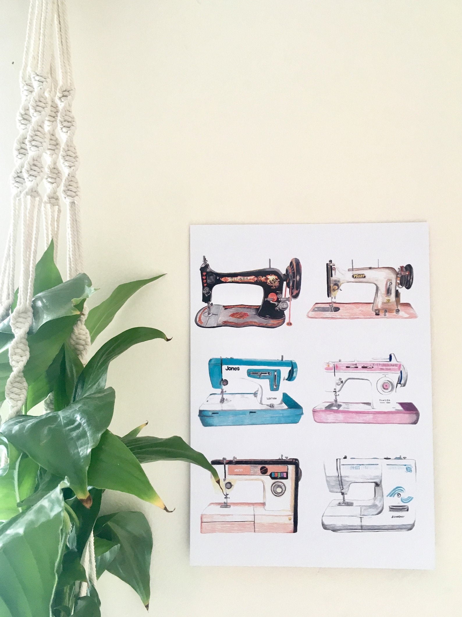 A4 Sewing Machine Art Print - Etsy