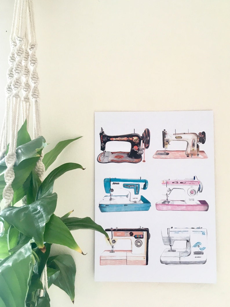 A4 Sewing Machine Art Print - Etsy