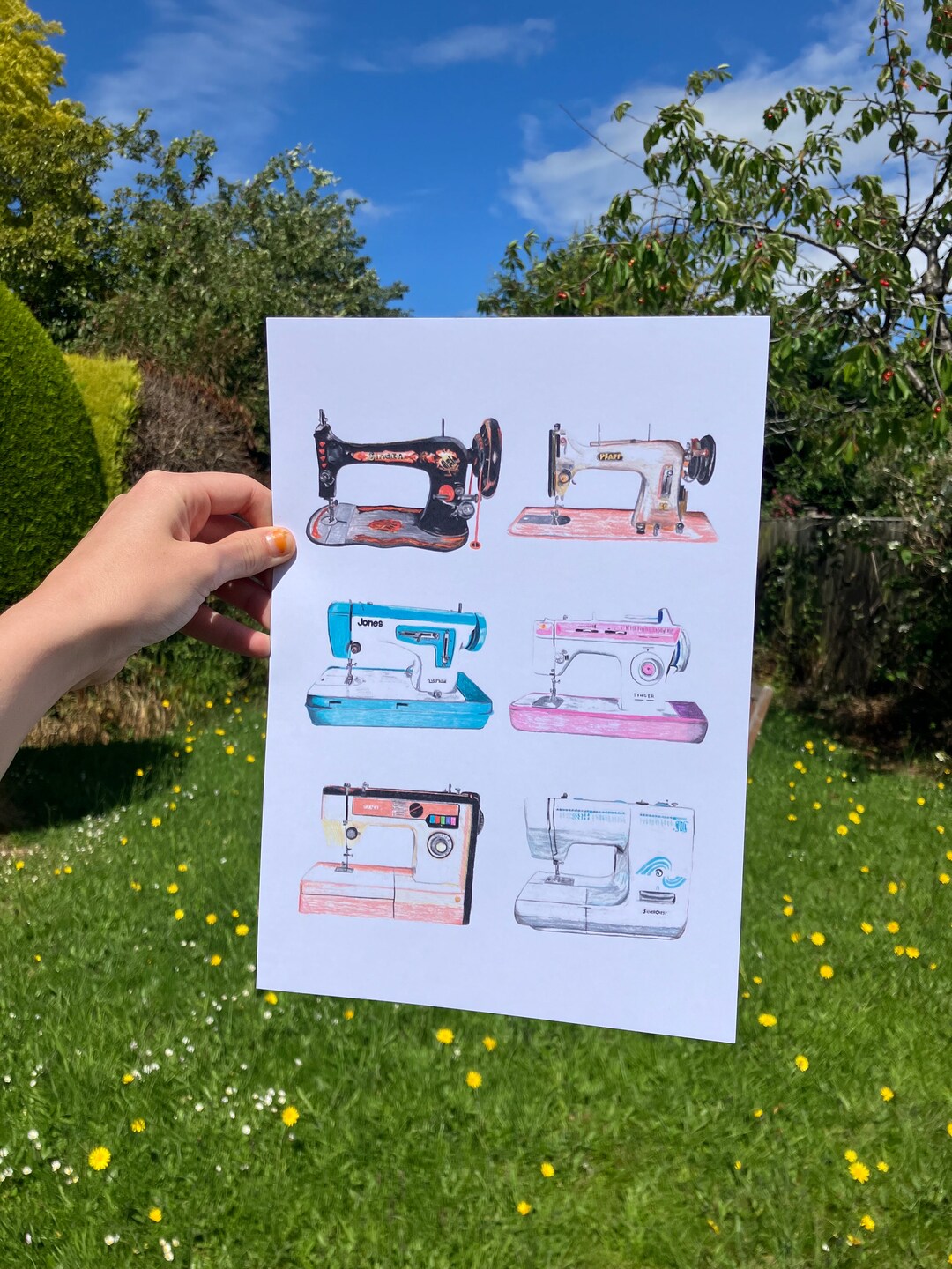 A4 Sewing Machine Art Print - Etsy