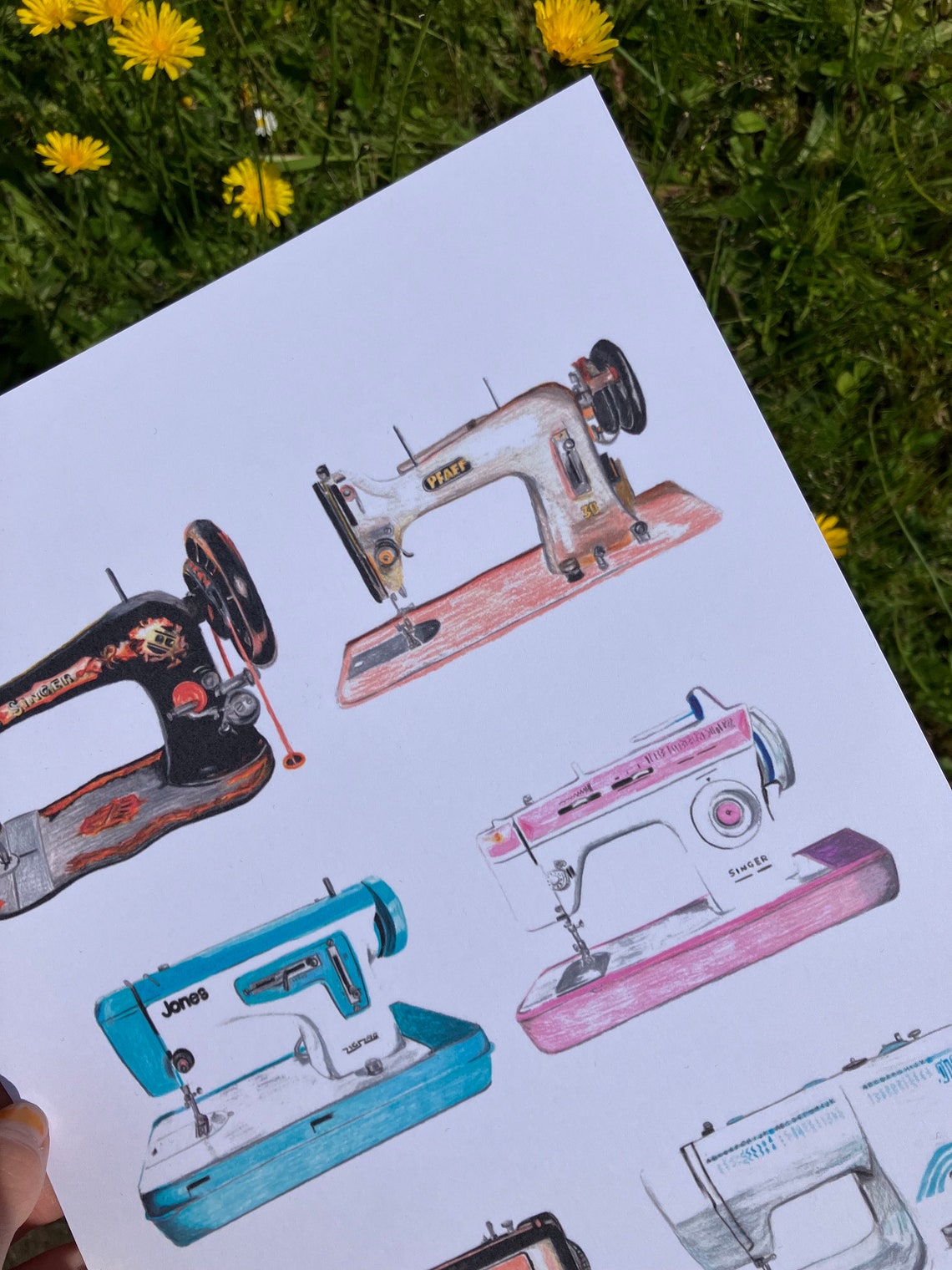 A4 Sewing Machine Art Print - Etsy