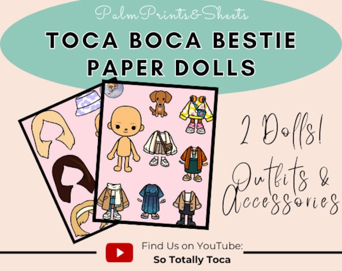 Toca Boca Bestie Paper Dolls: Printable Crafts, Clothes & Accessories ...