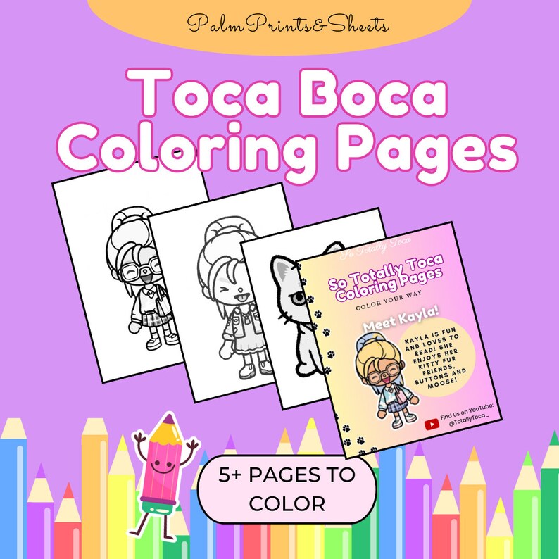 Toca Kayla Toca Boca Coloring Pages /toca Boca Printable Color Pages ...