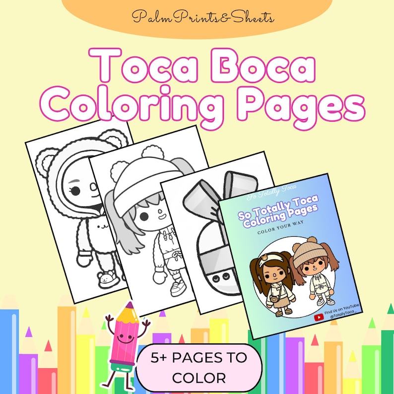 Toca Boca Coloring Pages: Printable Papercraft (digital Download) - Etsy