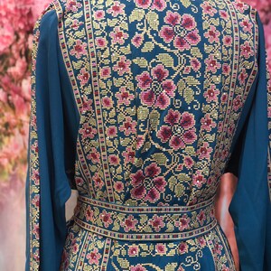 Palestinian Rose Garden Tatreez Thobe. Henna Thobe. Pink/green ...