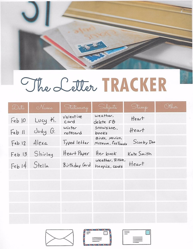Penpal Tracker - Etsy