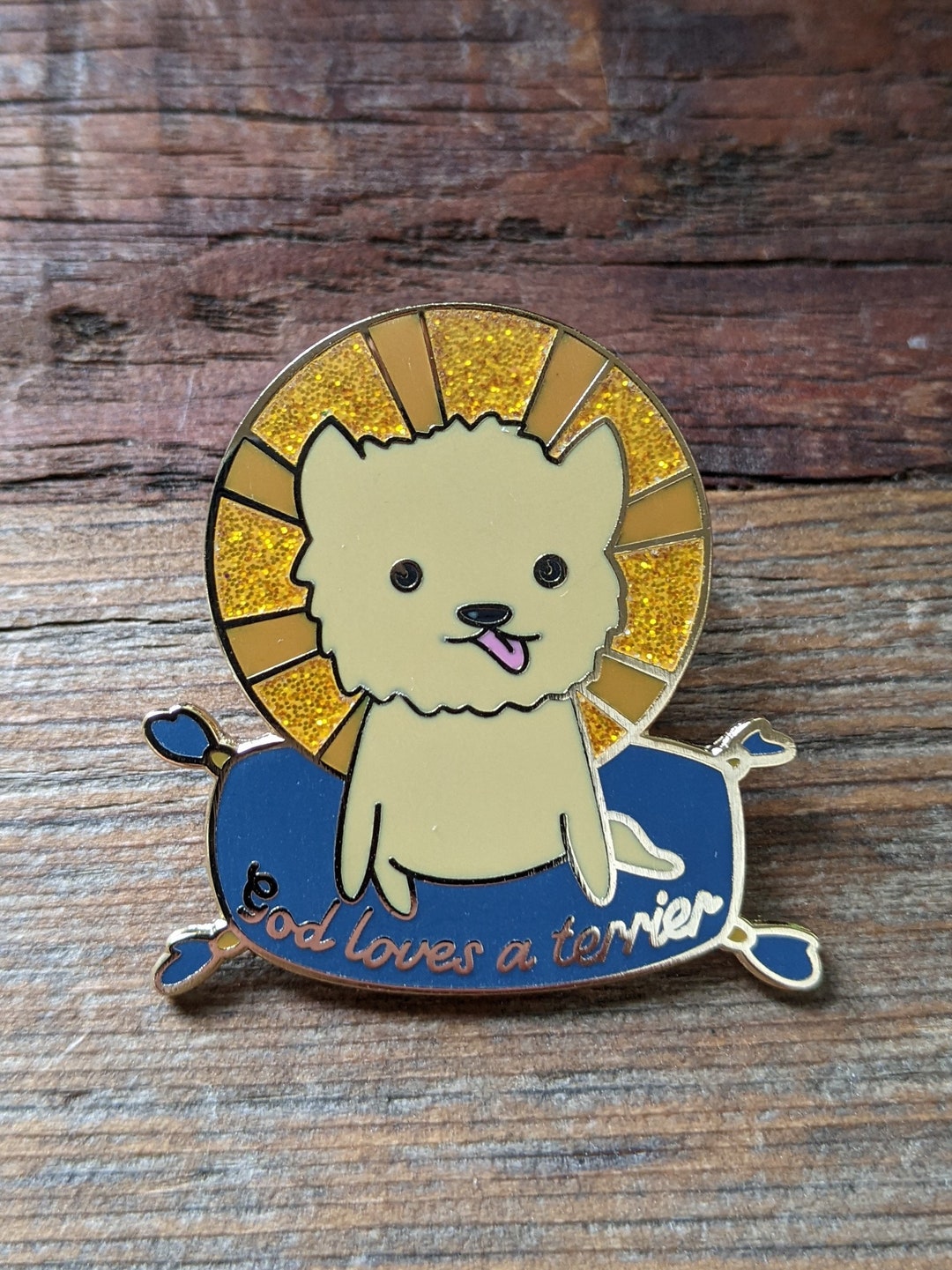God Loves a Terrier Enamel Pin | Lapel Pin - Etsy