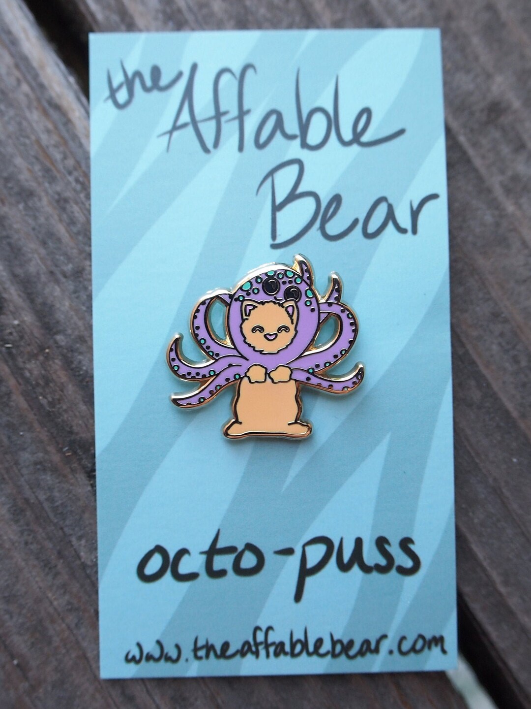 Octo-puss Enamel Pin | Lapel Pin | Octopus Cat Badge - Etsy