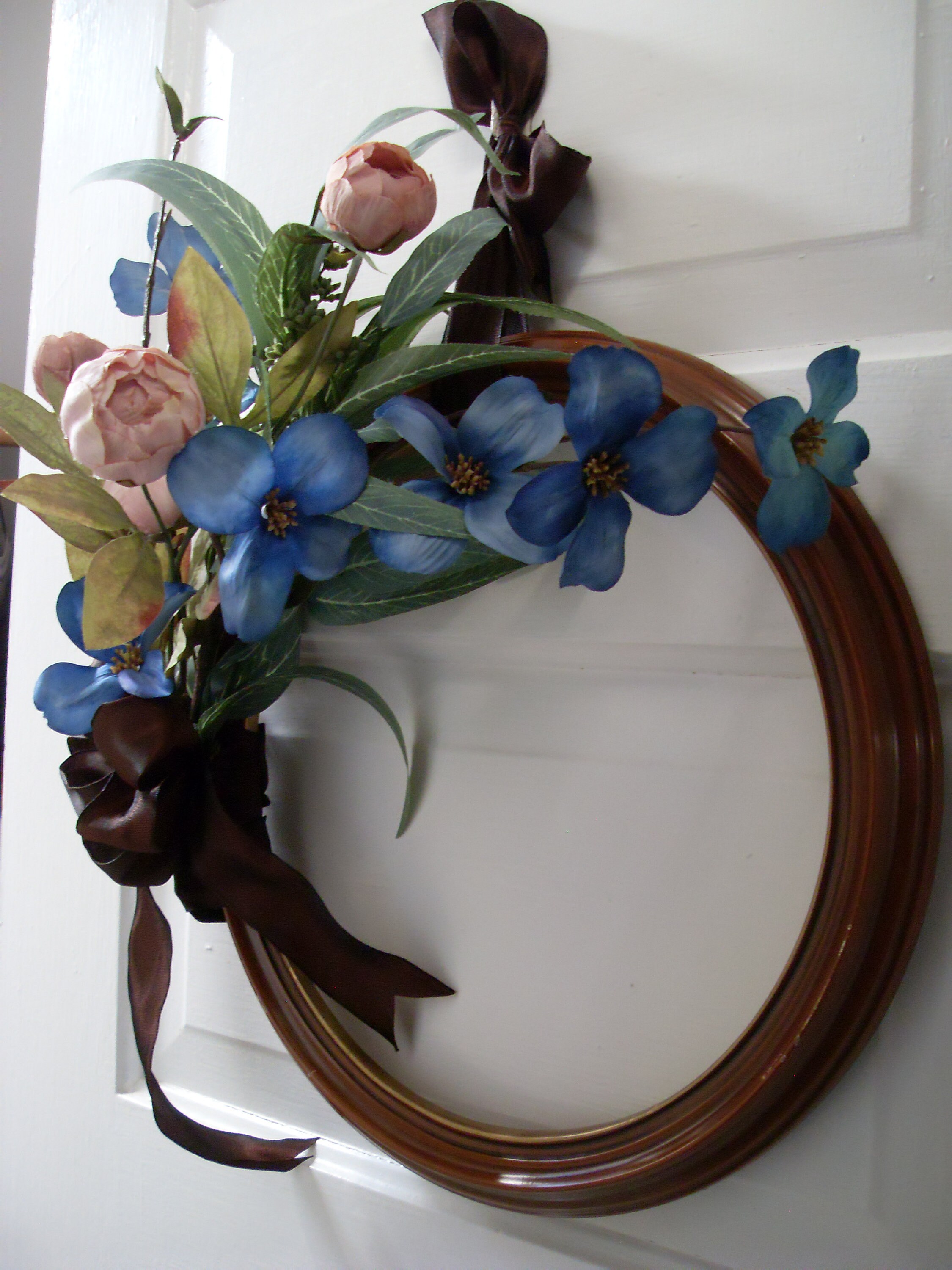 Vintage Oval Frame Floral Wreath - Etsy