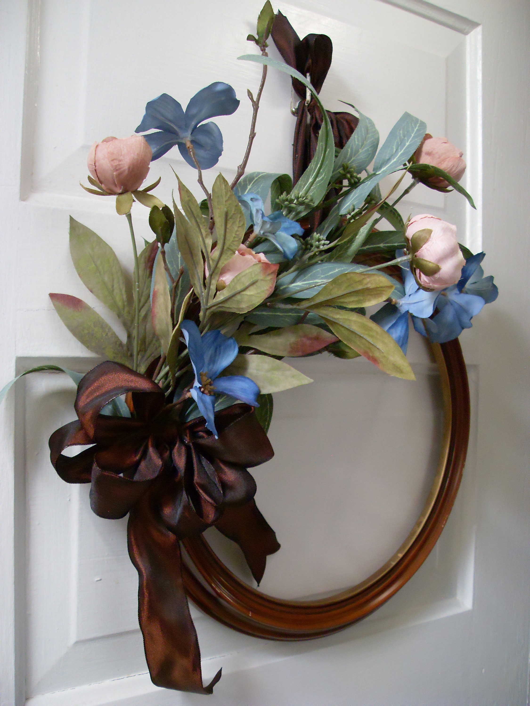 Vintage Oval Frame Floral Wreath - Etsy