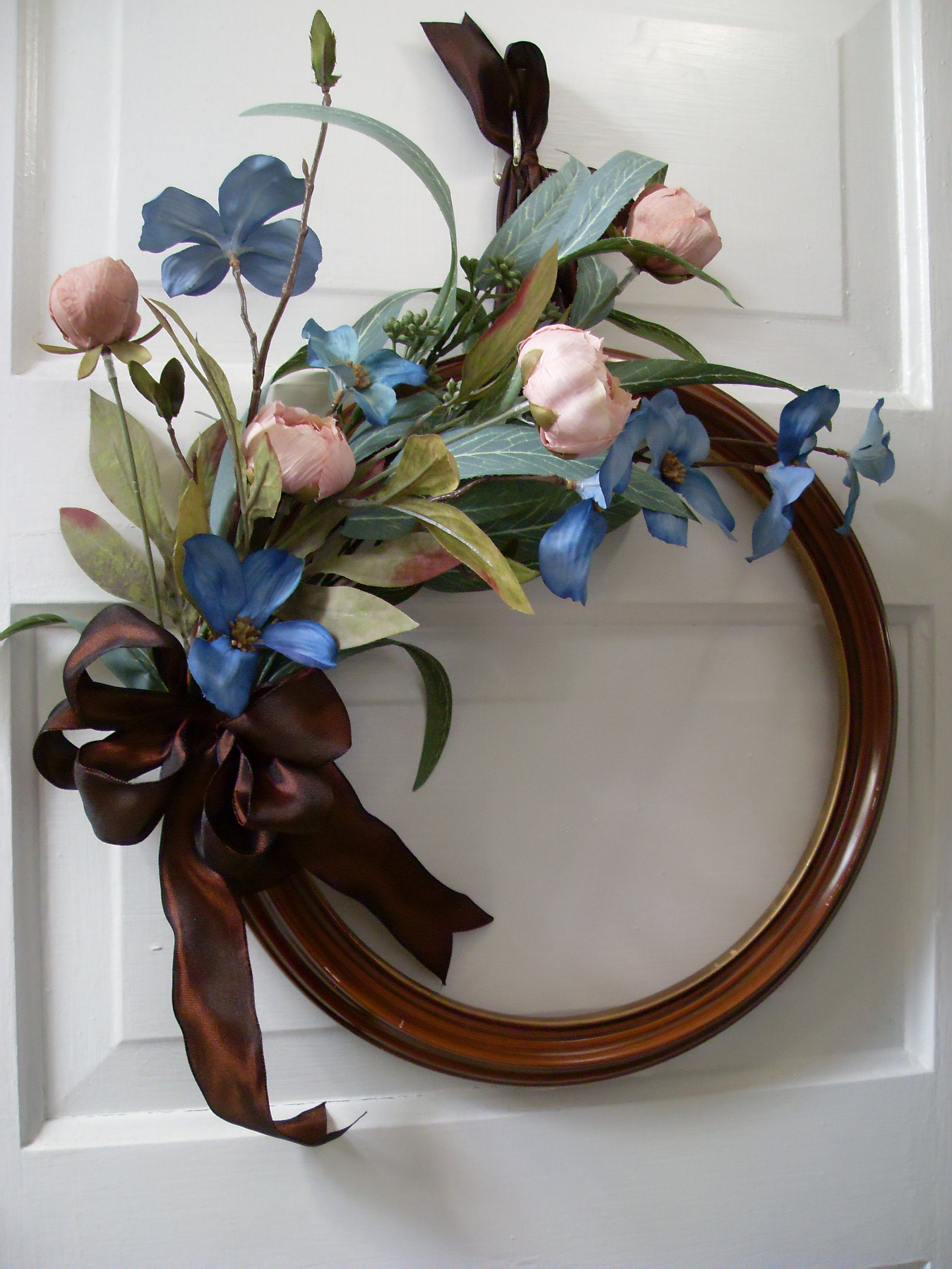 Vintage Oval Frame Floral Wreath - Etsy