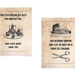 Funny History Puns Printables, Set of 10 High School History Classroom ...