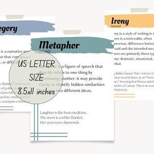 Literary Devices Posters Bundle, Set of 20, Modern Boho English ...