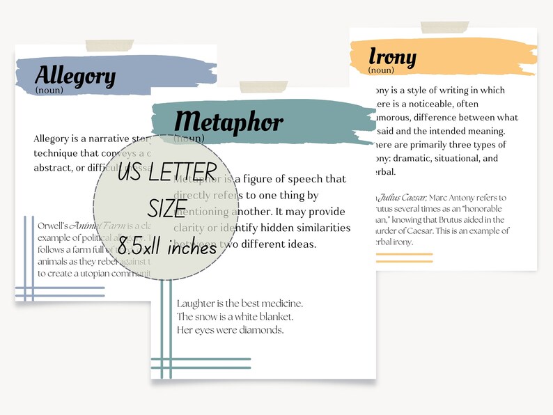 Literary Devices Posters Bundle Set of 20 Modern Boho - Etsy