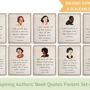 Influential Inspiring Authors Book Quote Wall Collage Bundle Set of 10 ...