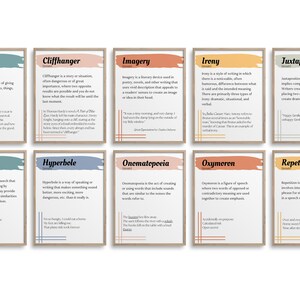 Literary Devices Posters Bundle, Set of 20, Modern Boho English ...