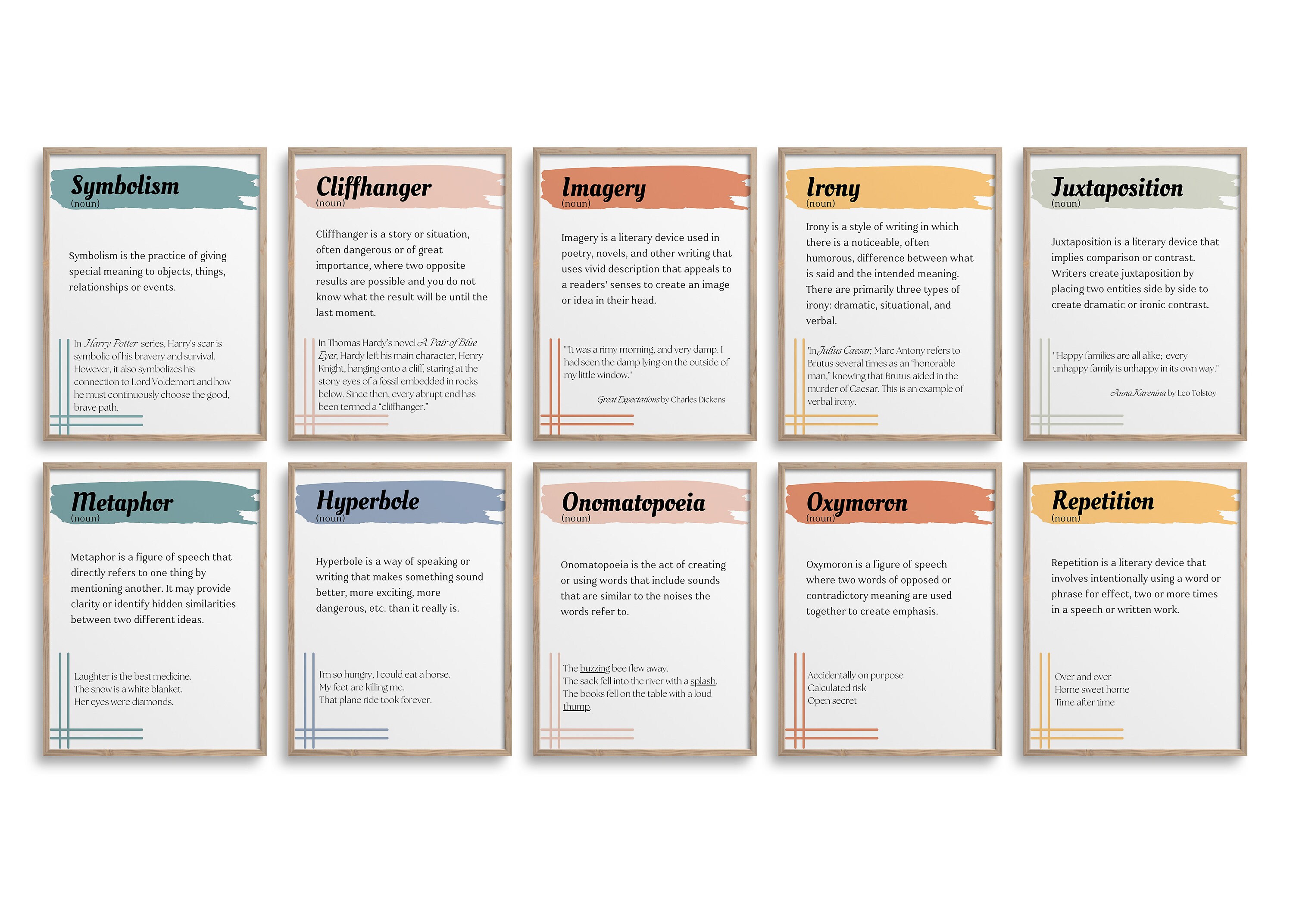 Literary Devices Posters Bundle Set of 20 Modern Boho - Etsy