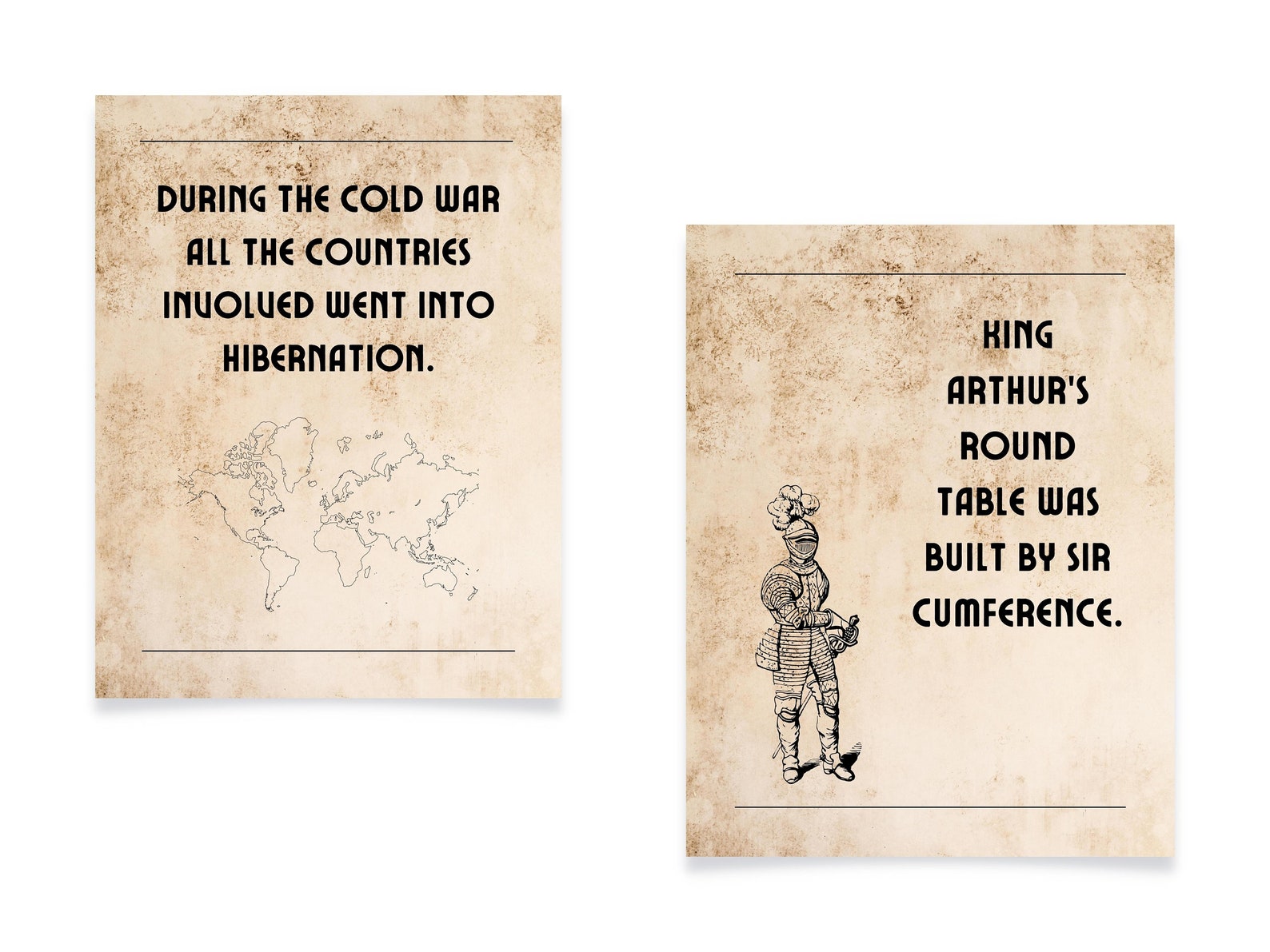 Funny History Puns Printables Set of 10 High School History - Etsy