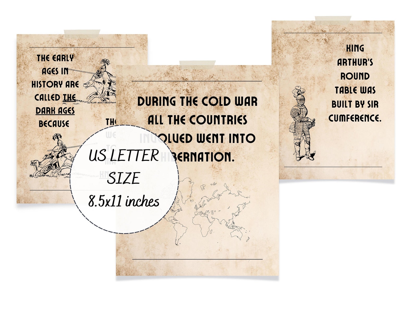 Funny History Puns Printables Set of 10 High School History - Etsy