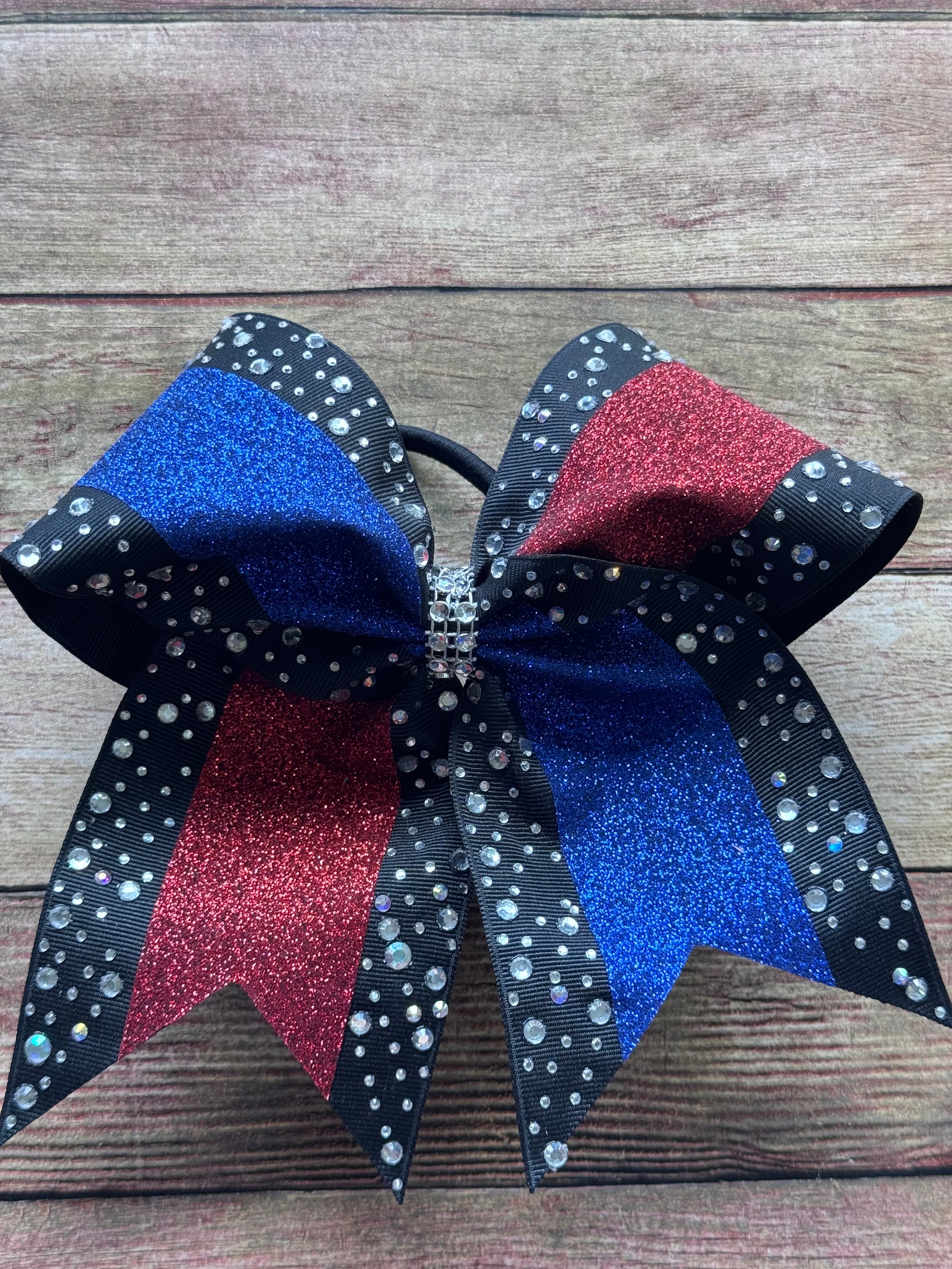Glitter Cheer Bow Rhinestone Bow Bling Bow Dance Bow Cheer Bow Red Bow ...