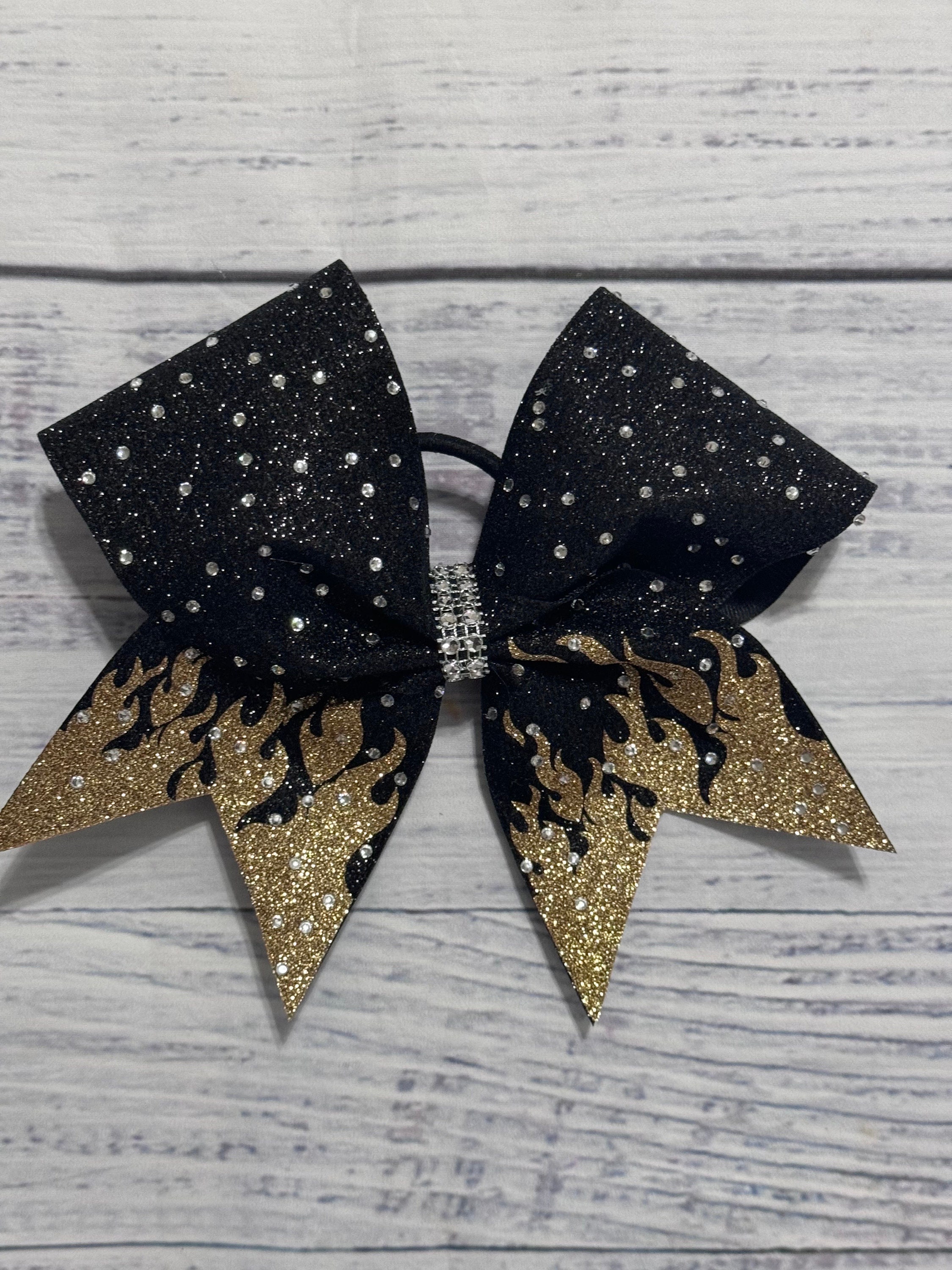 Flame Cheer Bow Rhinestone Bow Competition Bow Three Inch Bows Cheer ...