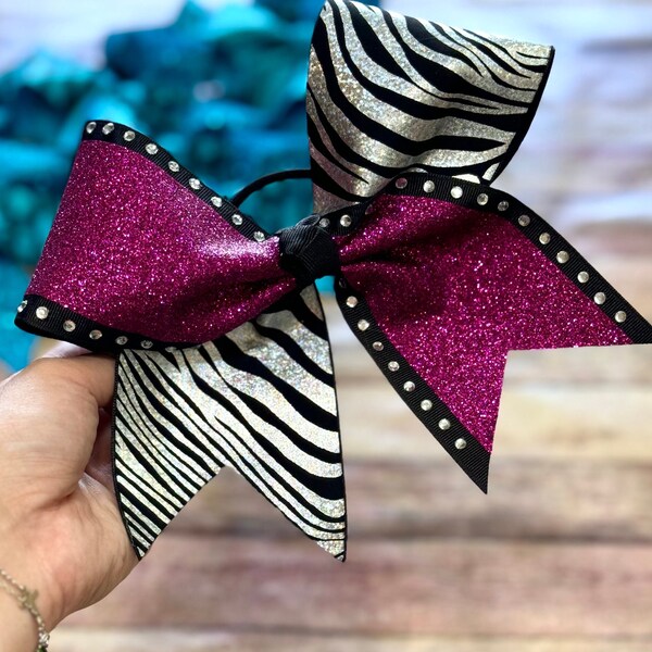 Zebra Cheer Bow - Etsy