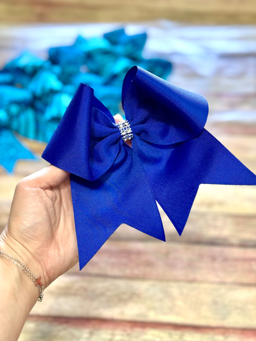 Blue Cheer Bow Try Out Bow Simple Bows Three Inch Bows Cheer Bows Plain ...