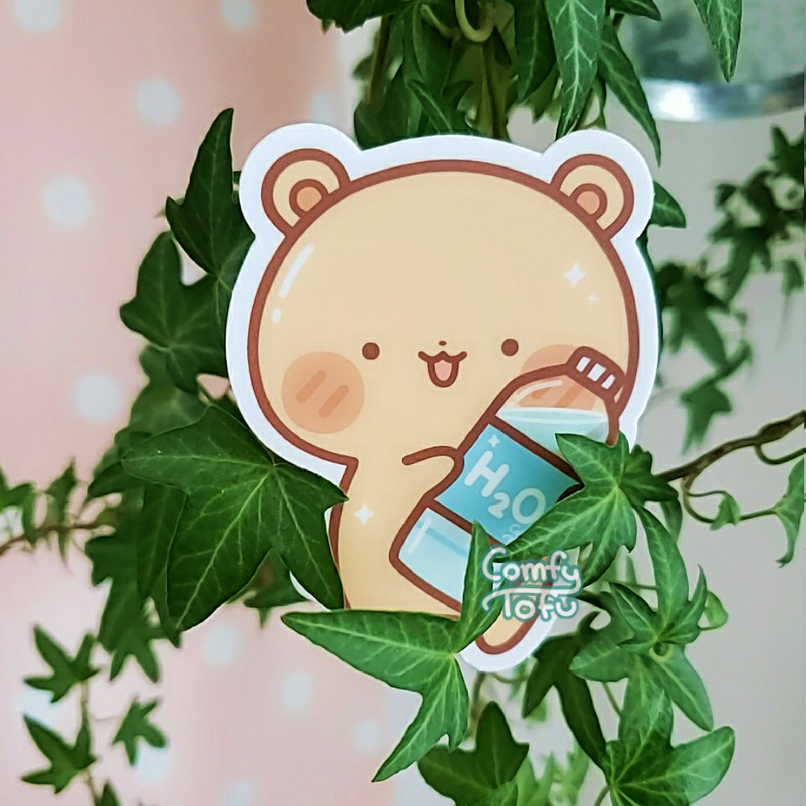 H2O Bear Vinyl Sticker Hydration Reminder - Etsy