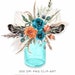 Floral Mason Jar Clip-art: Boho Bouquet Graphic (PNG Digital Download ...