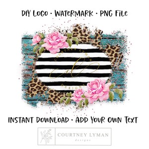 Boutique Logo, Floral Rustic Logo, Western Logo, Floral Leopard ...