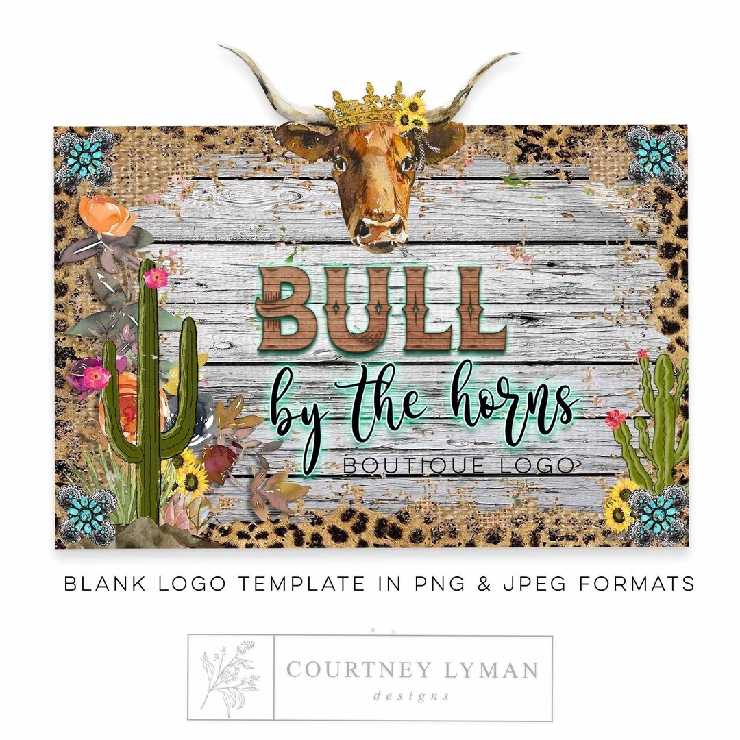 Western Logo, Bull Logo, Leopard Logo, Wood Logo, Rustic Business Logo ...