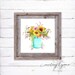 Floral Mason Jar Clip-art, Sunflower Bouquet Graphic, Mason Jar Bouquet ...