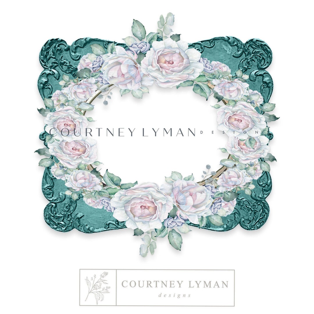 Shabby Roses Frame, Digital Frame, Shabby Chic Frame Graphic, Floral ...