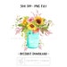 Floral Mason Jar Clip-art, Sunflower Bouquet Graphic, Mason Jar Bouquet ...