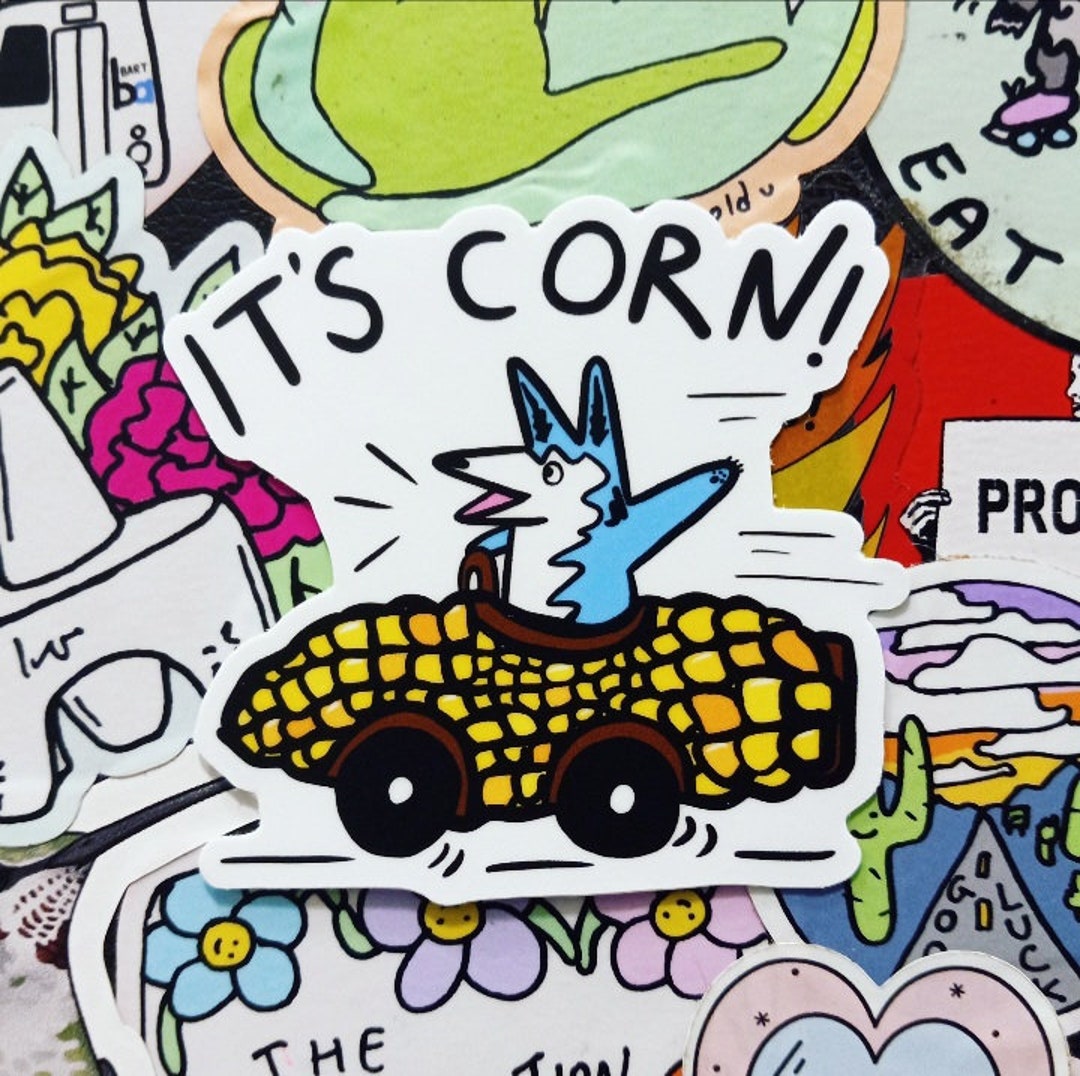 It's Corn Dog Driving a Corn Car Sticker - Etsy