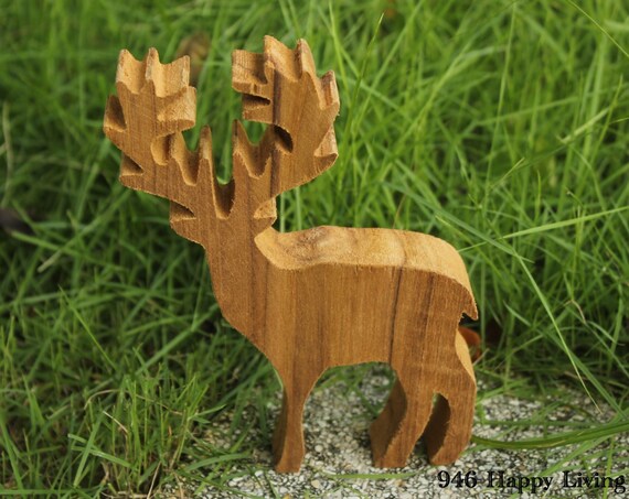 Wooden reindeer decor reindeer wood teak wood decor home | Etsy
