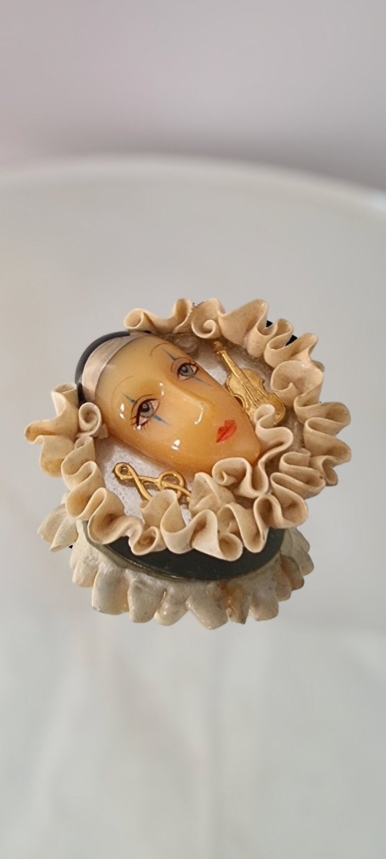 Vtg 80s Japanese Pierrot the Clown Beautiful Resin Face Lucite - Etsy