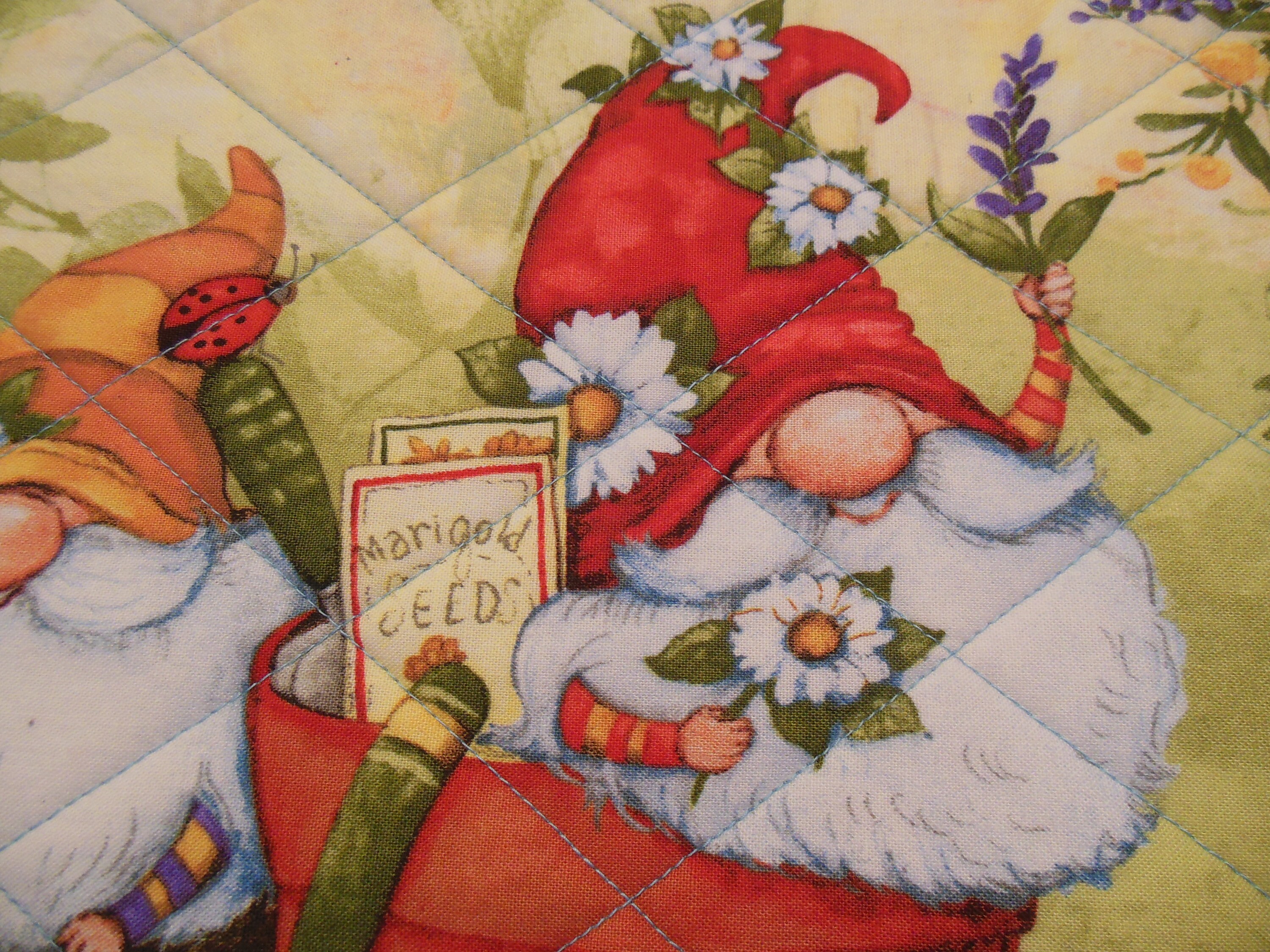Quilted Garden Gnome Table Topper. - Etsy
