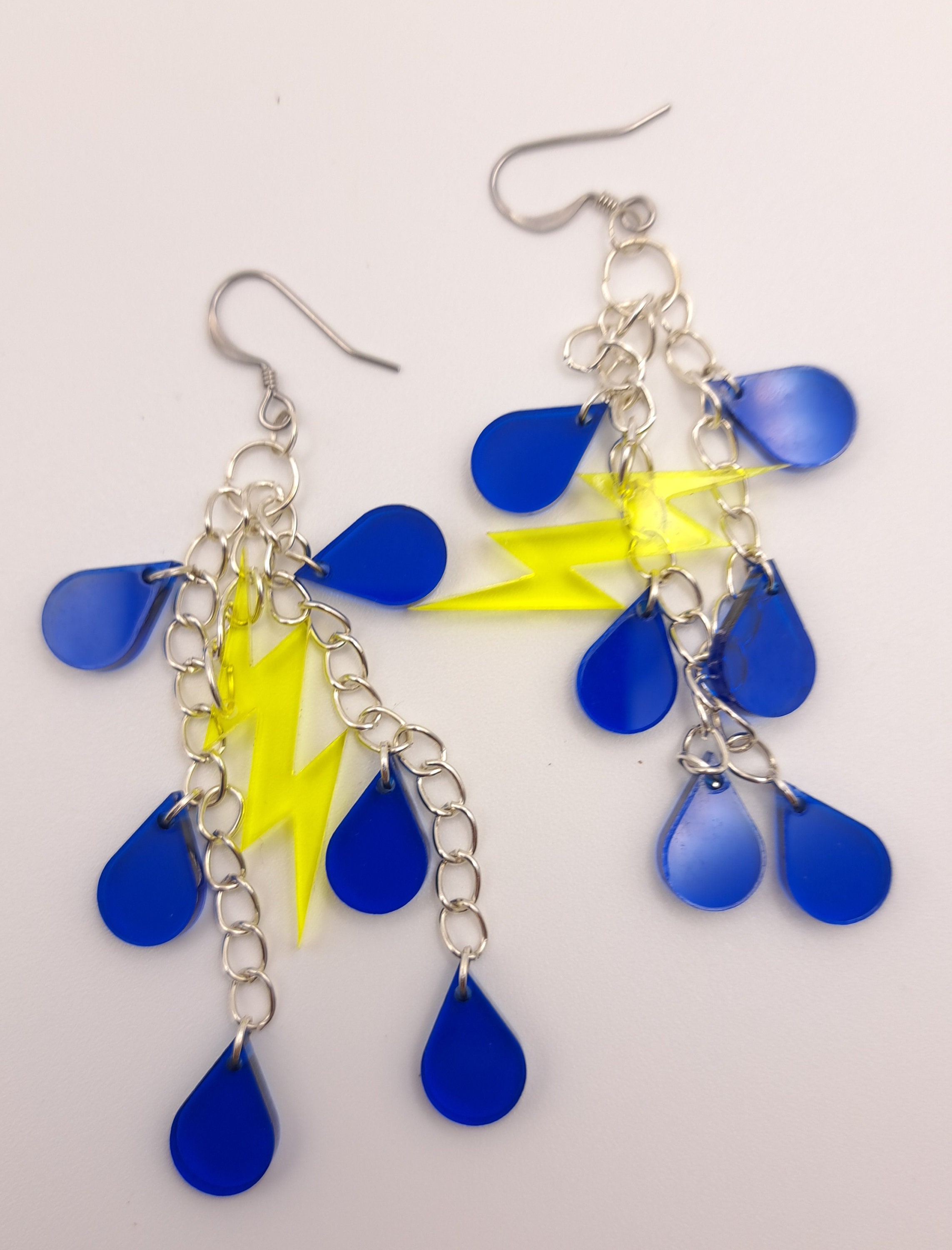 Laser Engraved Acrylic Lightning Storm Earrings - Etsy