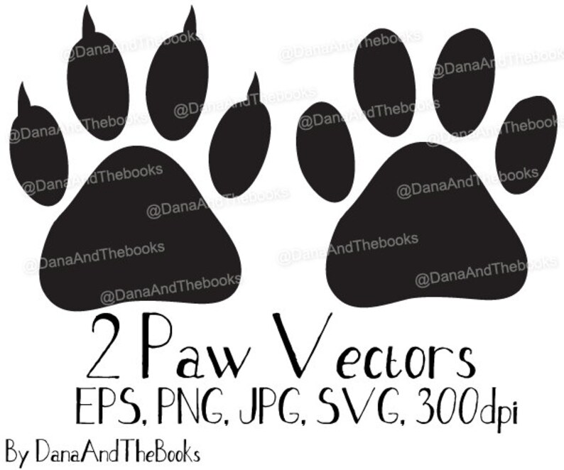 Dog or Cat Paw Print Png, Jpg, Eps, Svg, Clip Art Vector Instant ...