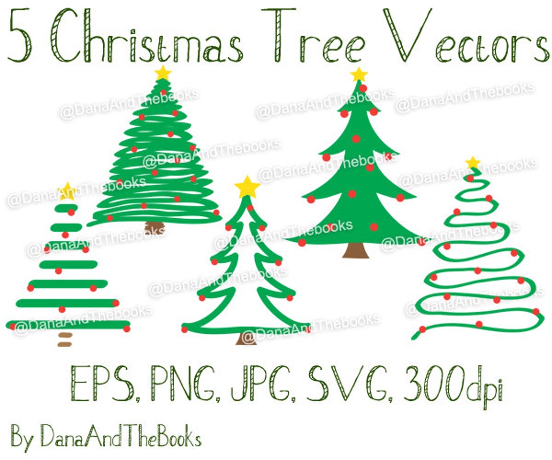 Christmas Trees Png, Jpg, Eps, Svg, Clip Art Vector Instant Digital ...