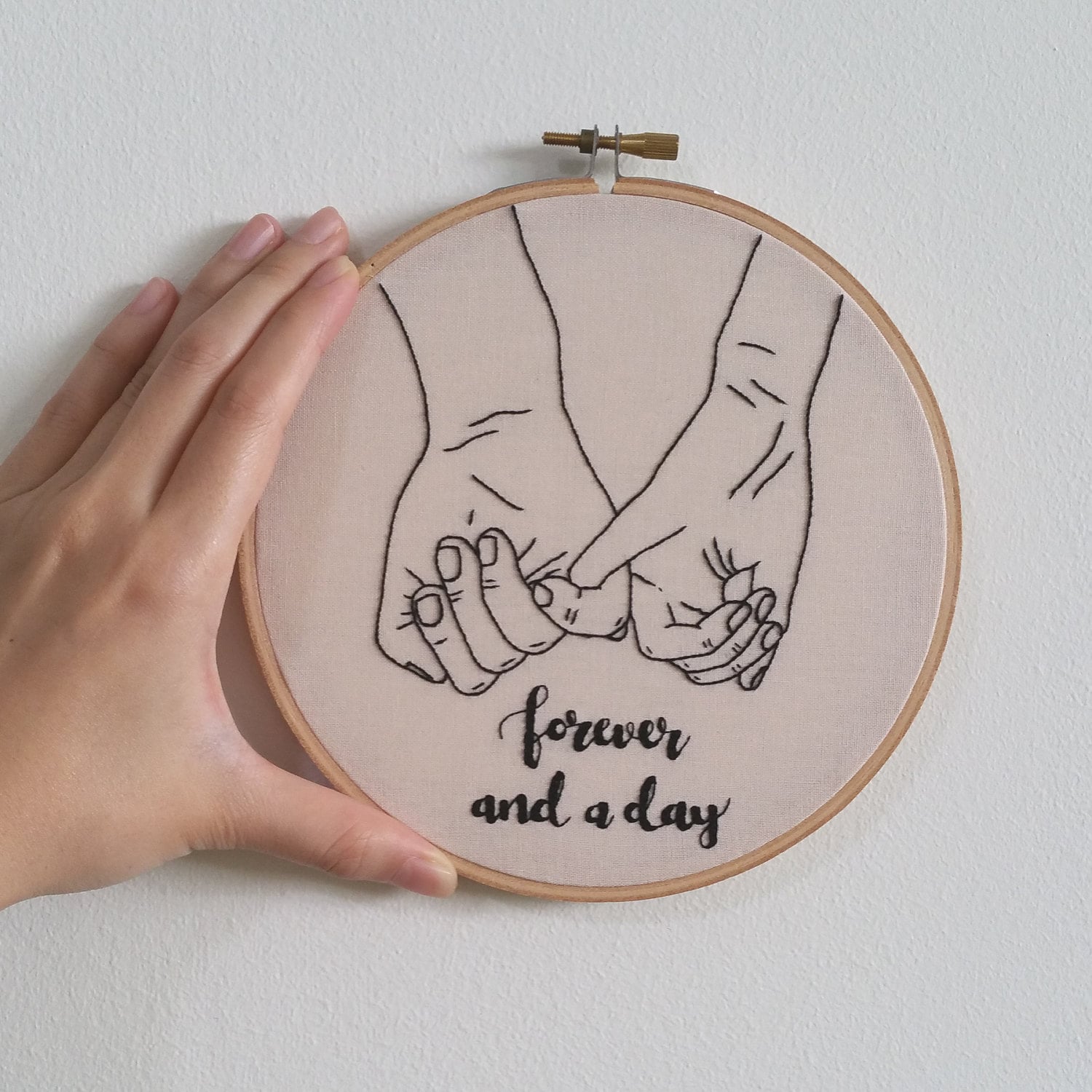 Forever and a Day (hand Embroidery. 6" Hoop Art. Home Decor. Wedding ...