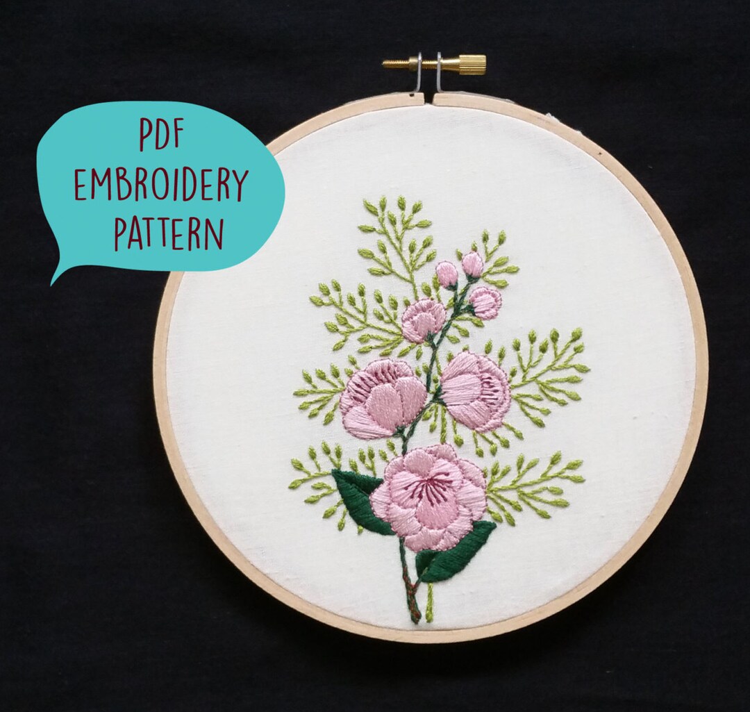 PDF Embroidery Pattern for Floral Sprig by Galemofre - Etsy