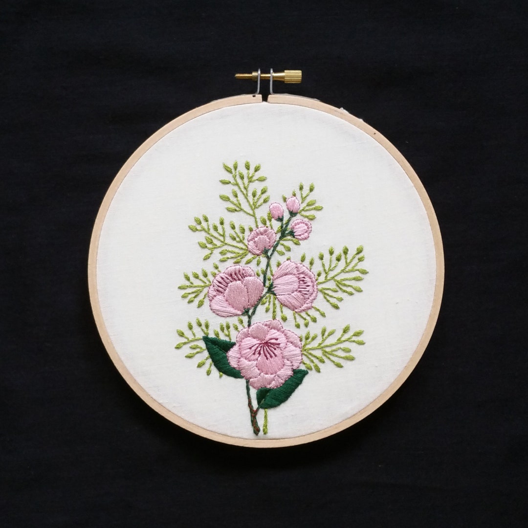 Floral Sprig (hand Embroidery. 6" Hoop Art. Home Decor) - Etsy
