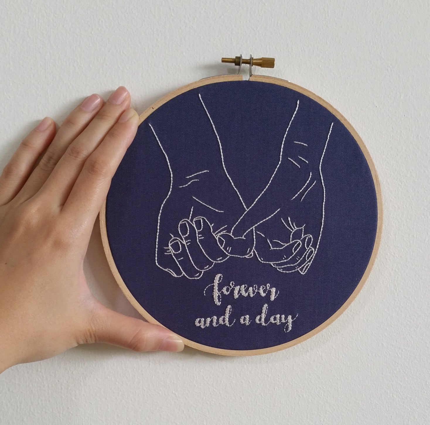 Forever and a Day (hand Embroidery. 6" Hoop Art. Home Decor. Wedding ...