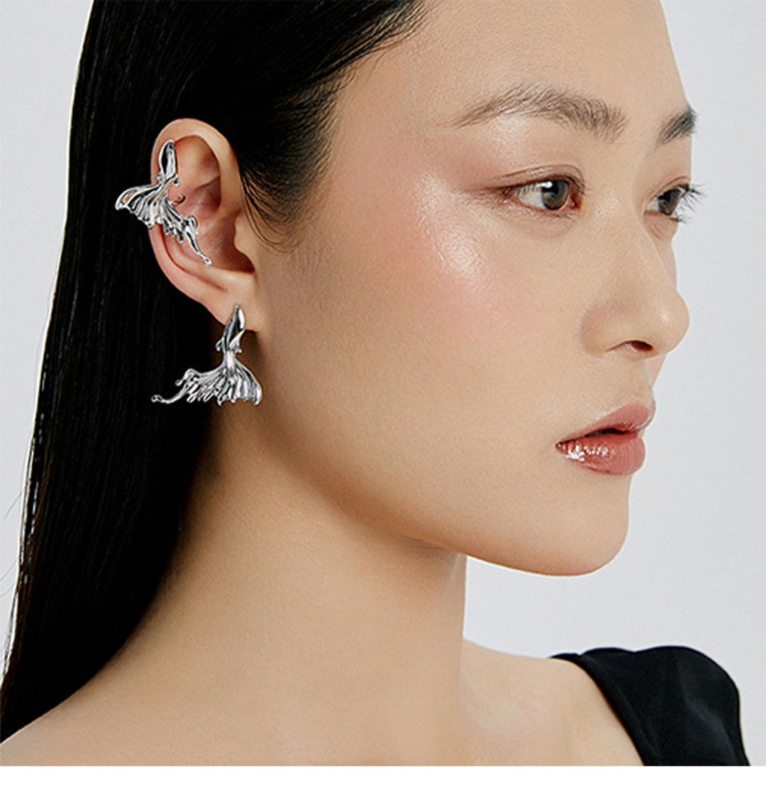 Gold Fish Bones Clip Ear Cuffs From the Liquid Metal Collection - Etsy