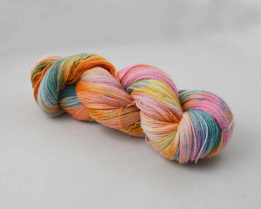 Funfetti Sparkle Fingering Handdyed Yarn - Etsy