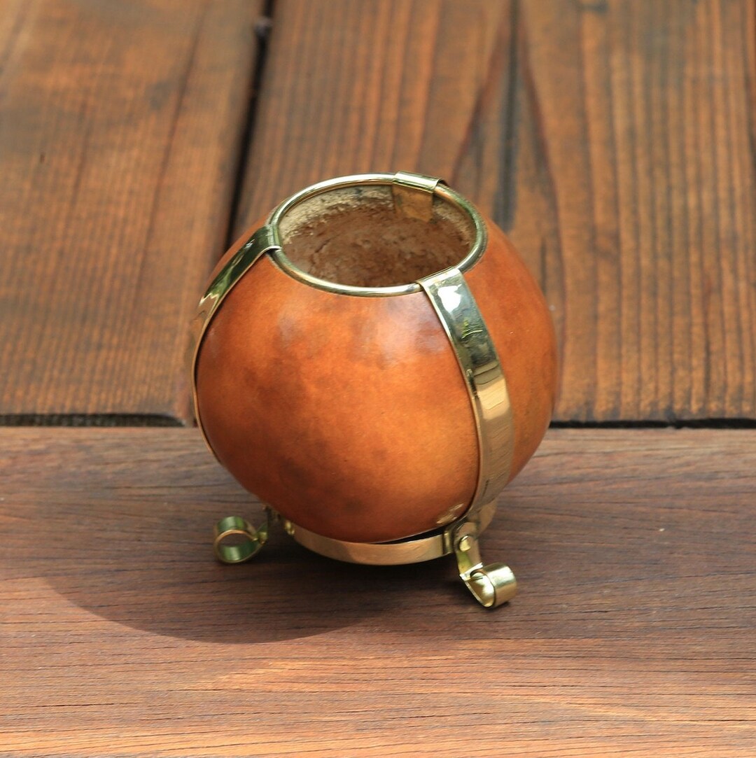 Yerba Mate Gourd |yerba Gourd With Metal Detail | Gourd for Yerba Mate ...