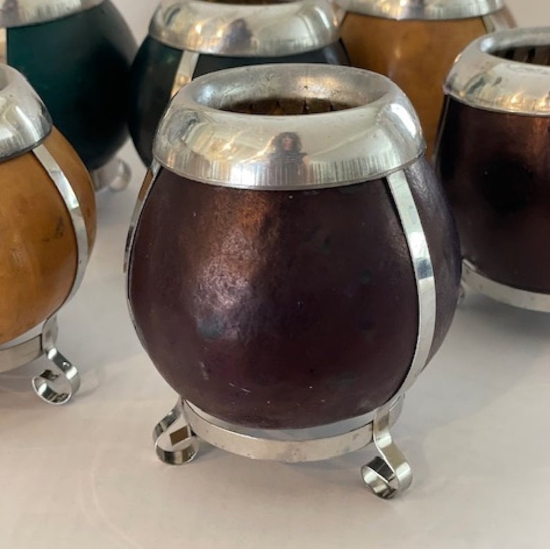 Yerba Mate Kit| Silver Legged Gourd| Gourd, Stainless Steel Bombilla ...