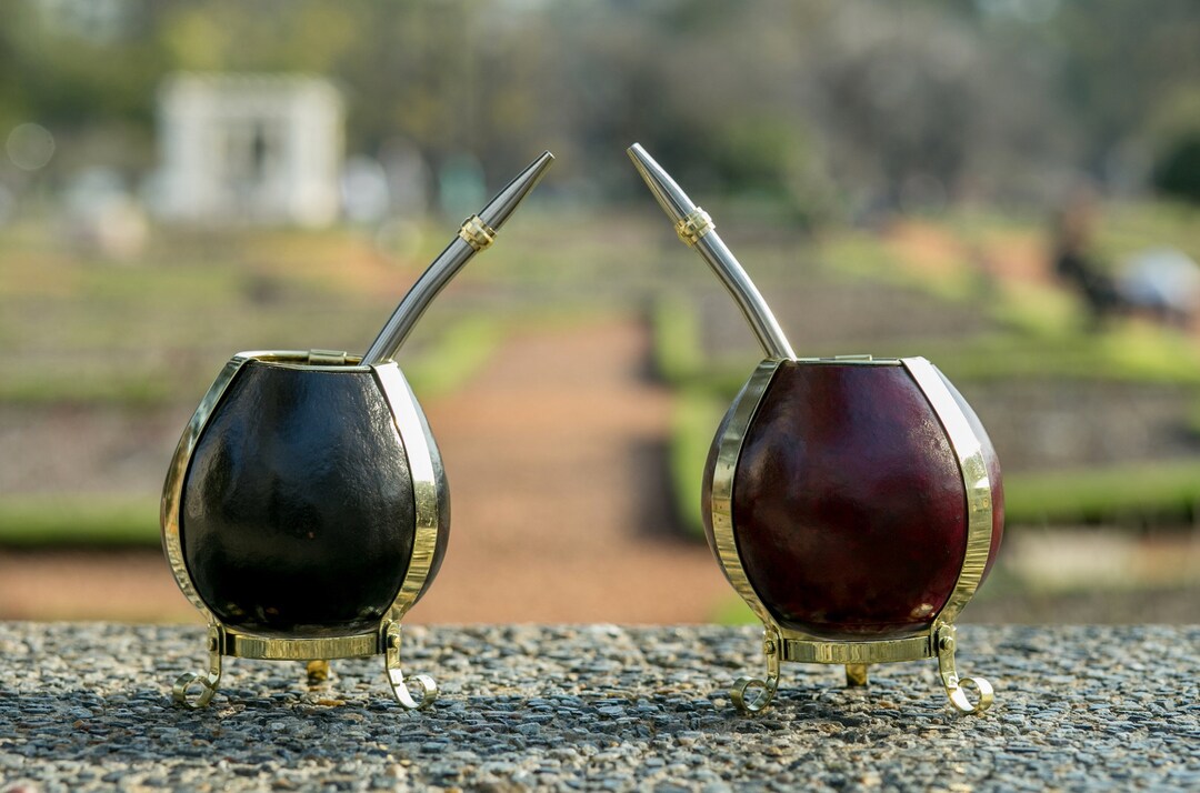 Yerba Mate Gourd Set for Two | Yerba Mate Tea Sets | 2 Yerba Mate ...