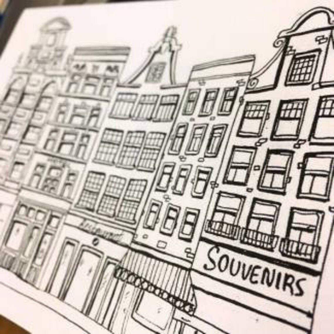 Printable Coloring Book Colorful Amsterdam Houses - Etsy